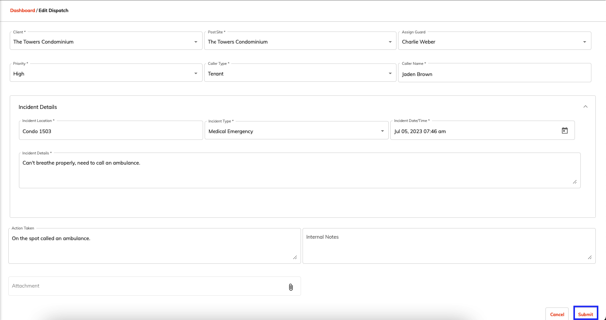 How to manage dispatch calls on dashboard? – GuardsPro Support Center