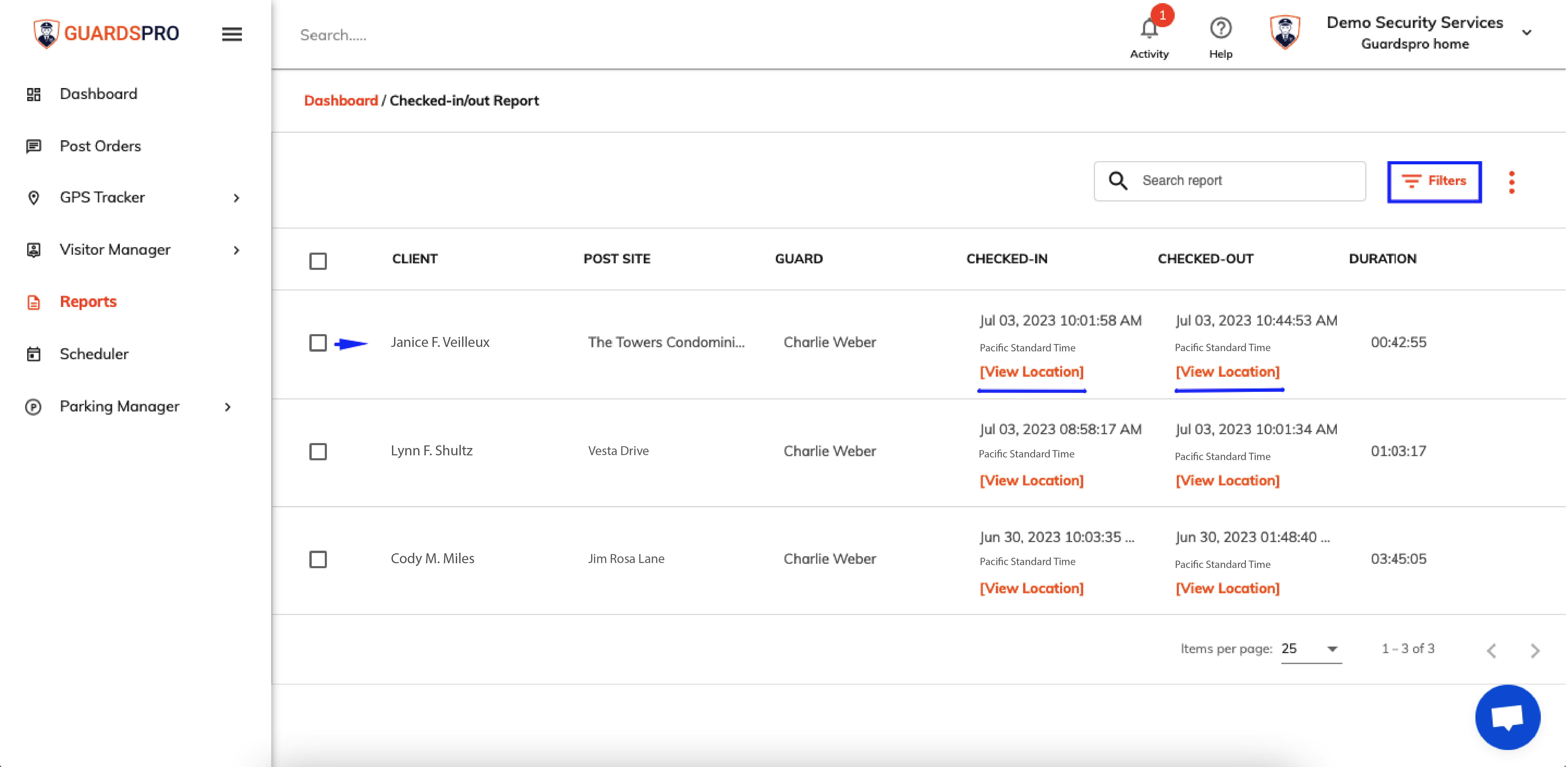 How to view checked-in/out report on Client Web Portal? – GuardsPro ...