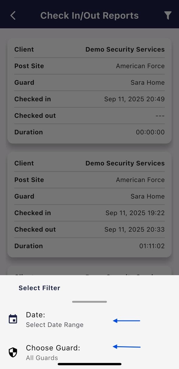 How to view guard check-in/out on the Client Mobile App? – GuardsPro ...