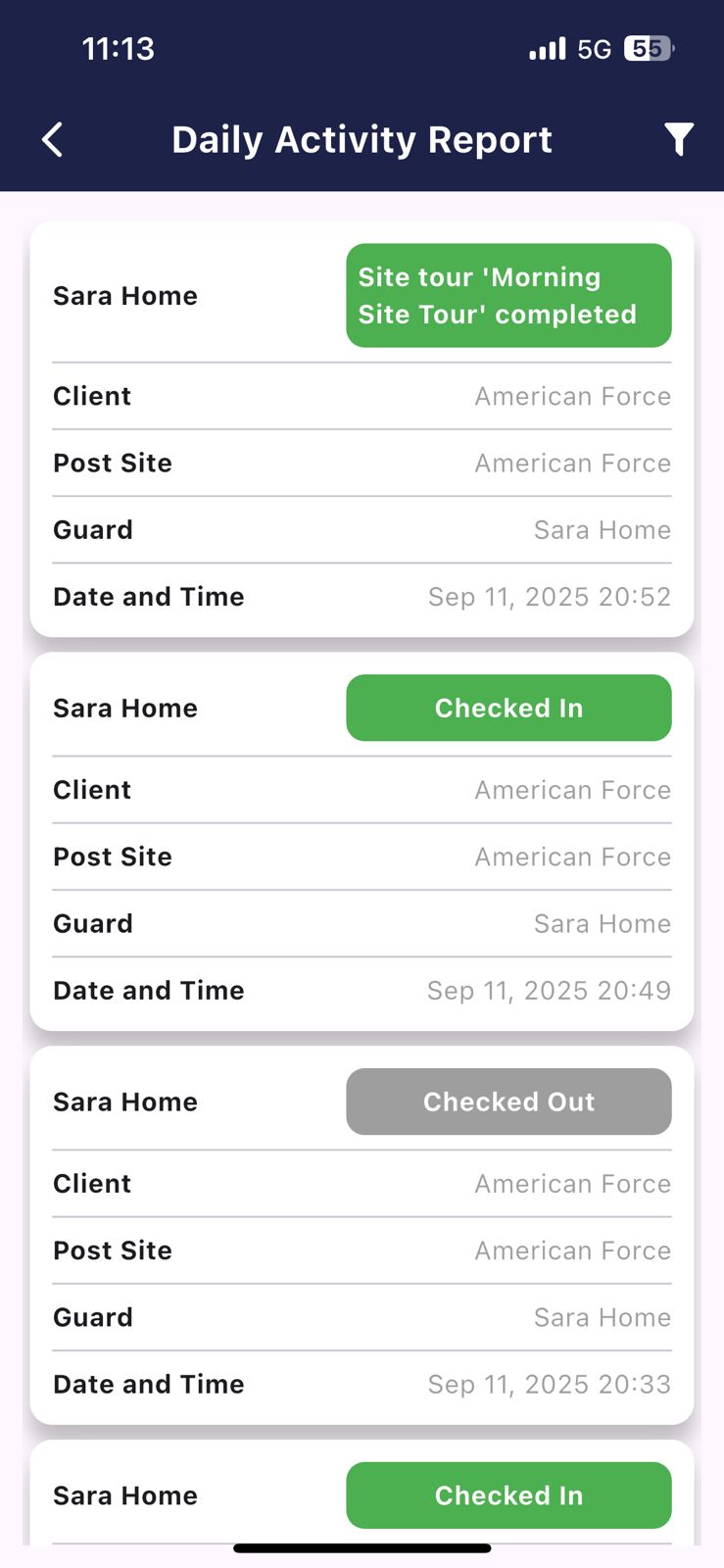 How to check DAR on the Client Mobile App? – GuardsPro Support Center
