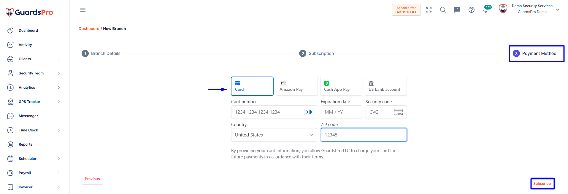 How to add a new branch in the Back Office Dashboard? – GuardsPro ...