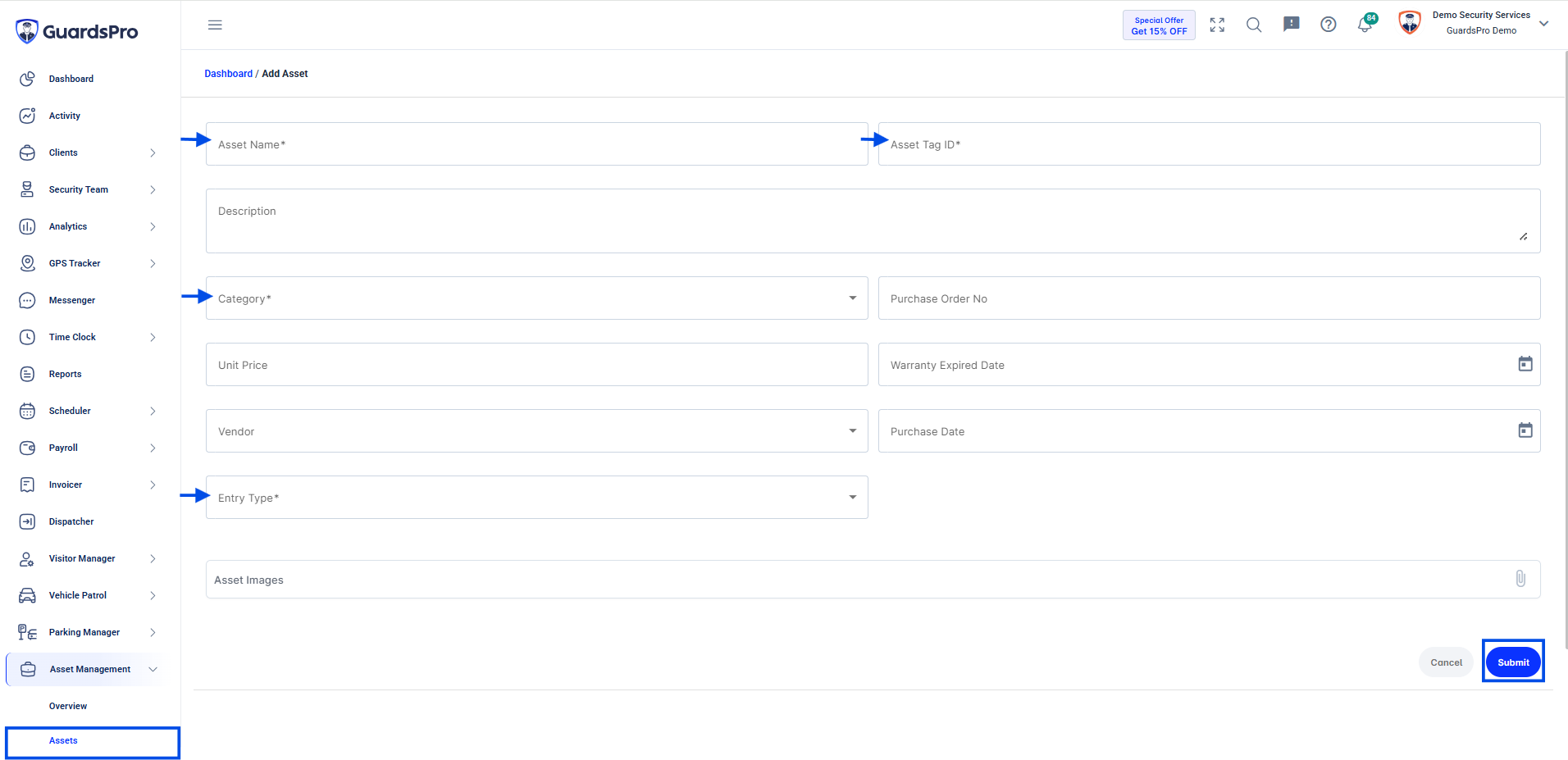 How to create and import an asset on the Back Office Dashboard ...