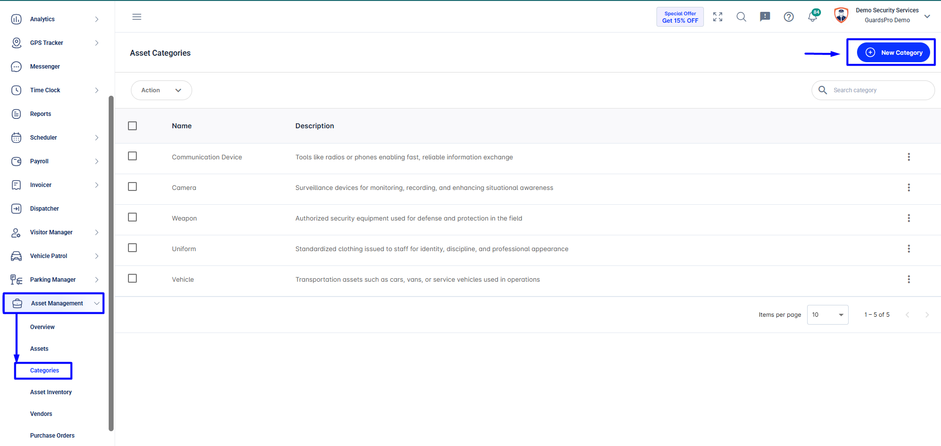 How to create and manage asset categories in the Back Office Dashboard ...
