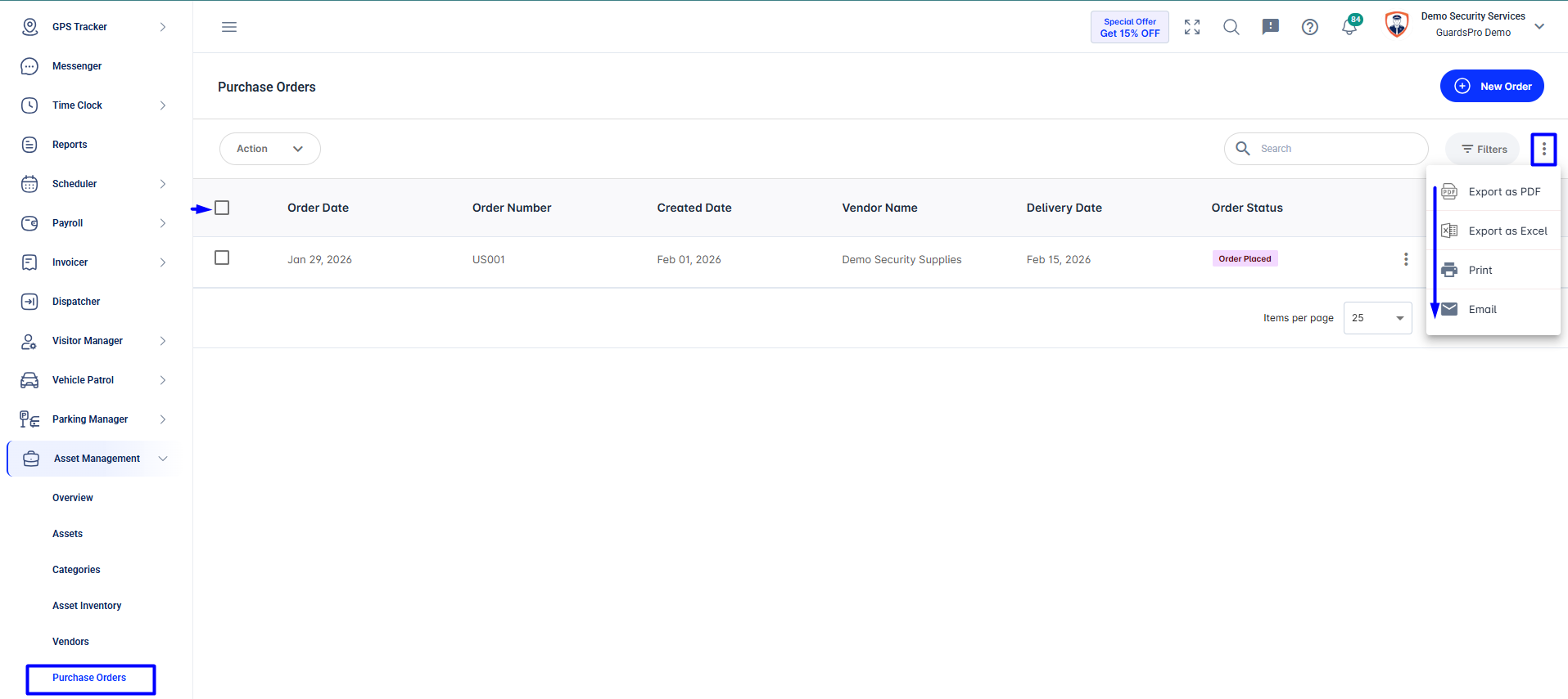 How to manage asset purchase orders in the Back Office Dashboard ...